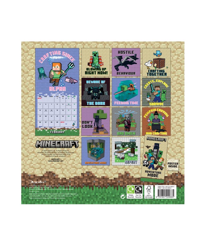 CALENDARIO 2024 30X30 MINECRAFT PLASTIC